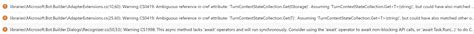 adapter extension warnings · issue 3527 · microsoft botbuilder dotnet