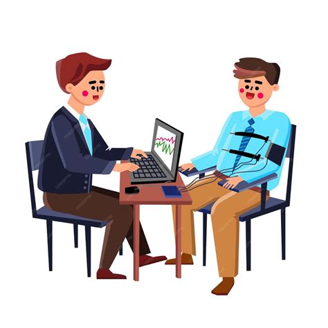 Premium Vector Polygraph Test Passing Young Man In Office Vector