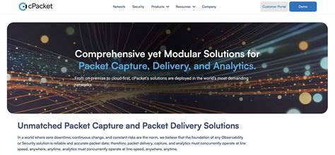 Cpacket Product Portfolio Real Time Packet Capture Delivery And Analytics