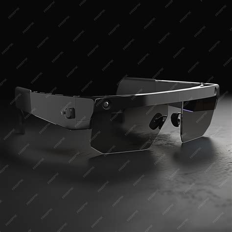 Futuristic Smart Glasses With Integrated Camera On Dark Background