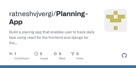GitHub Ratneshvjvergi Planning App Build A Plannig App That Enables User To Track Daily Task
