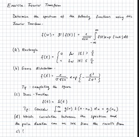 Solved Exercise Fourier Transform Determine The Spectrum Of Chegg