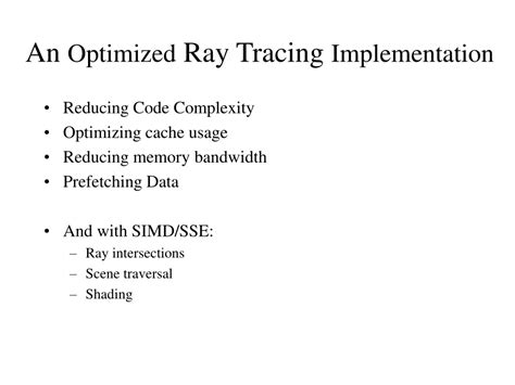 Ppt Interactive Rendering With Coherent Ray Tracing Powerpoint