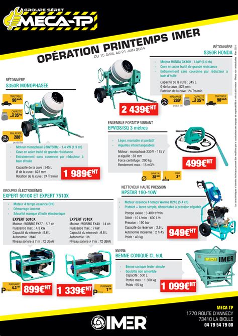 Promotion Imer Meca Tp • Vente Location Et Réparation De Matériel Btp