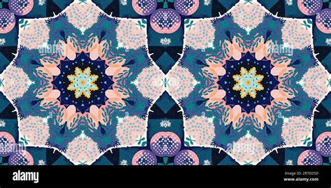 Modern Patchwork Grid Trim With Fabric Effect Design Seamless Contemporary Quilt Inspired