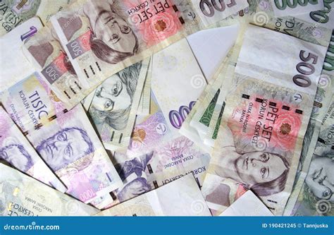 Miscuglio Di Corone Ceche Diverse Banconote Immagine Stock Immagine