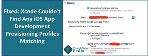 Fixed Xcode Couldnt Find Any Ios App Development Provisioning