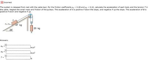 solved incorrect the system is released from rest with the