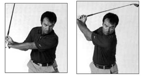 이미지 레슨 백스윙때 왼쪽 어깨 턱 밑에 가도록