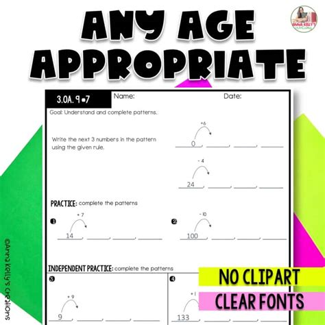 3rd Grade Number Patterns Input Output Table Tier 3 Math Intervention