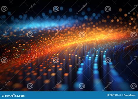 Flowing Particles Swarm With Glowing Trails Abstract Background