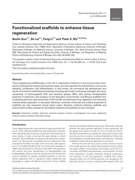 Functional Scaffolding Pdf Tissue Engineering Biomaterial