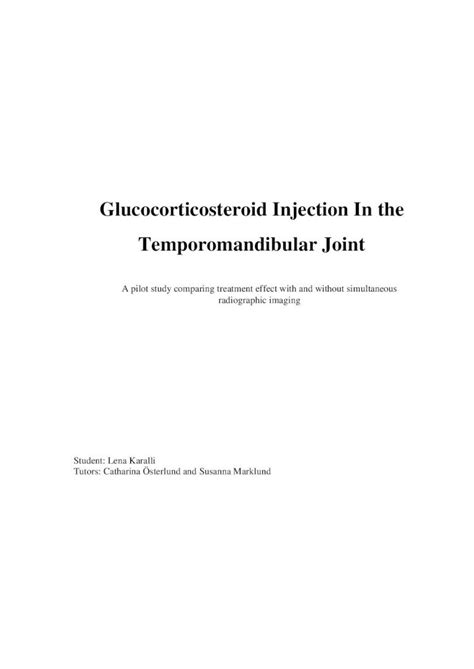 Pdf Glucocorticosteroid Injection In The Temporomandibular Joint777127 Fulltext01 Pdf · 13