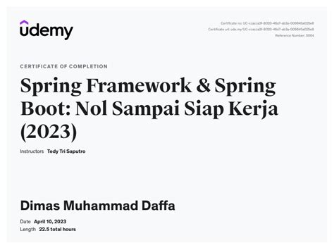 Dimas Muhammad Daffa On Linkedin Course Springboot
