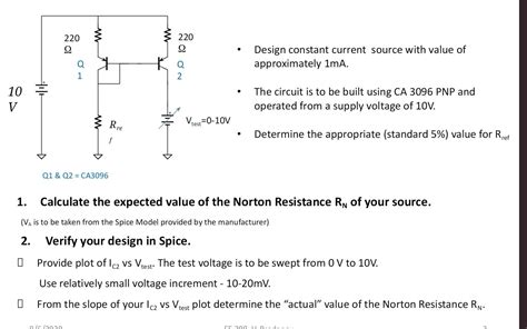Solved Design Constant Current Source With Value Of