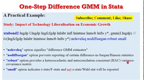 Stata13 How To Estimate One Step Difference Gmm Gmm Onestepgmm