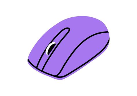 Hand Drawn Cute Cartoon Illustration Of Pc Mouse Flat Computer Accessory Sticker In Colored