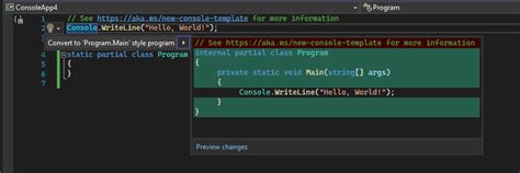 Convert To Programmain Should Preserve Staticness Of Program Class · Issue 62943 · Dotnet