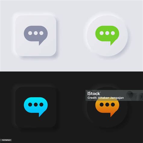 말풍선 아이콘 세트 웹 디자인을 위한 다색 뉴모피즘 버튼 소프트 Ui 디자인 애플리케이션 Ui 등 버튼 벡터 3차원 형태에 대한 스톡 벡터 아트 및 기타 이미지 Istock