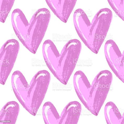 분홍색 하트가 있는 아름다운 매끄러운 배경 발렌타인 데이 원활한 사랑 하트 디자인 배경입니다 발렌타인 데이의 끝없는 패턴 컬러 하트가 있는 매끄러운 질감 낙서 드로잉에 대한