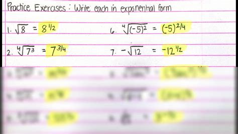 Solution Rational Exponent Exponential Form Studypool
