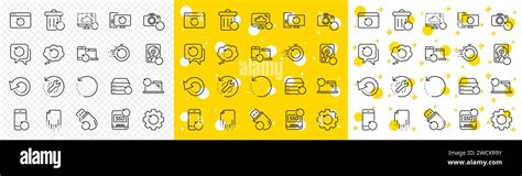 Recovery Line Icons Backup Restore Data And Recover Document Vector Stock Vector Image And Art