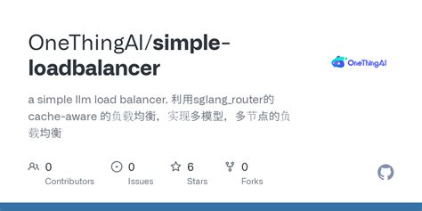 GitHub OneThingAI simple loadbalancer a simple llm load balancer 利用sglang router的cache aware