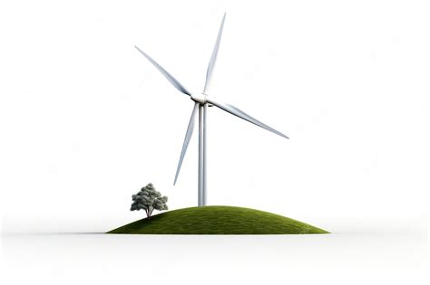 Premium Ai Image Serene Wind Turbine On A White Background Ai