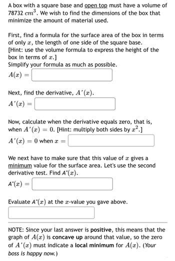 answered a box with a square base and open top… bartleby