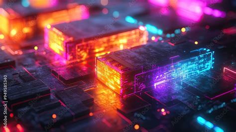 An Abstract Representation Of A Microprocessor With Its Surface