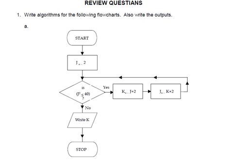 Solved Review Questians 1 Write Algorithms For The