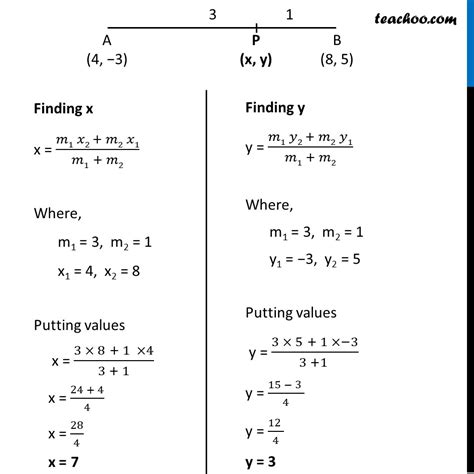 Example 6 Find Coordinates 4 2 And 8 5 In Ratio