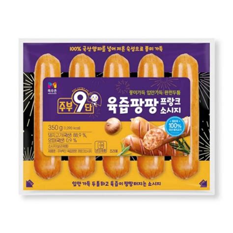 목우촌 주부9단 육즙팡팡 프랑크 소시지 350g ㅣ롯데마트 제타 최상의 신선 식품과 다양한 간편식을 롯데마트 제타에서 만나보세요