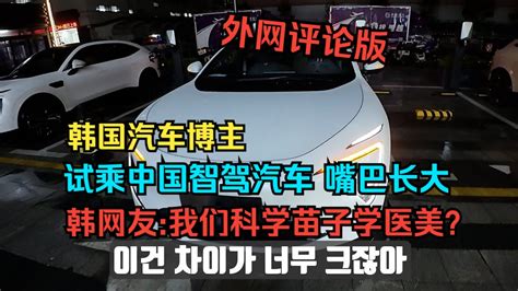 韩国汽车博主 试乘中国智驾汽车嘴巴直长大，韩网友 我们科学苗子却去学医美 外网评论版 C世界大不同 C世界大不同 哔哩哔哩视频