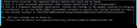 Resolved The Required Library Hostfxrdll Could Not Be Found Thecodebuzz