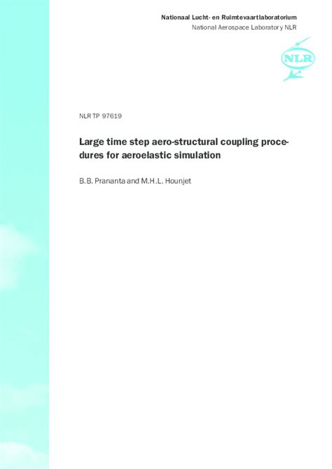 Pdf Large Time Step Aero Structural Coupling Proce Dures For Aeroelastic Simulation