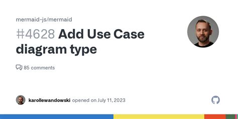 Add Use Case Diagram Type · Issue 4628 · Mermaid Jsmermaid · Github