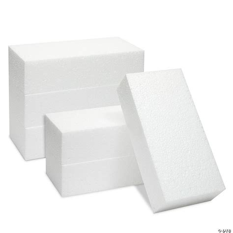 6 Pack Foam Blocks For Crafts Supplies Polystyrene Bricks Diy Art Projects White 8 X 4 X 2