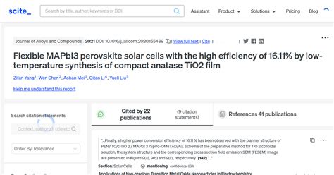 Flexible Mapbi3 Perovskite Solar Cells With The High Efficiency Of 1611 By Low Temperature