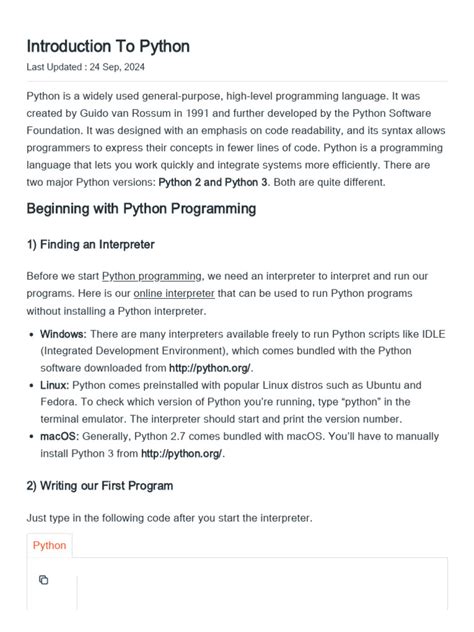 introduction to python pdf python programming language computer