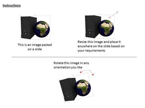 Stock Photo Globe With Computer Server Powerpoint Slide