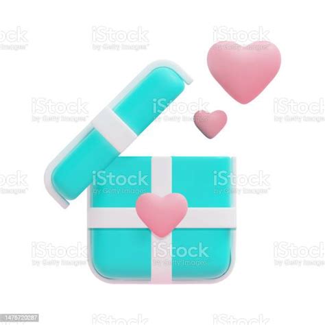 3d 선물 상자는 하트 아이콘 벡터로 열립니다 현대 휴일 오픈 깜짝 상자 3d 놀라움 사랑 발렌타인 데이 개념 흰색 배경에 격리 3d 현재 아이콘 벡터 렌더링 그림입니다 2