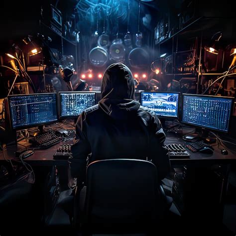 Premium Ai Image Artificial Intelligence Technology Hacker Digital Room Black Hat Hacker
