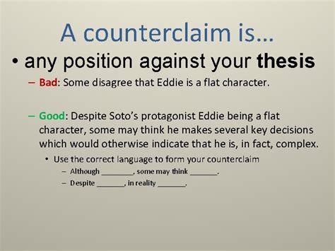 Claims And Counterclaims Elements Of Argument Intro