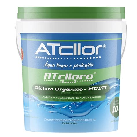 Cloro Granulado Para Piscina 3 Em 1 Multiação Atcllor Balde 10kg