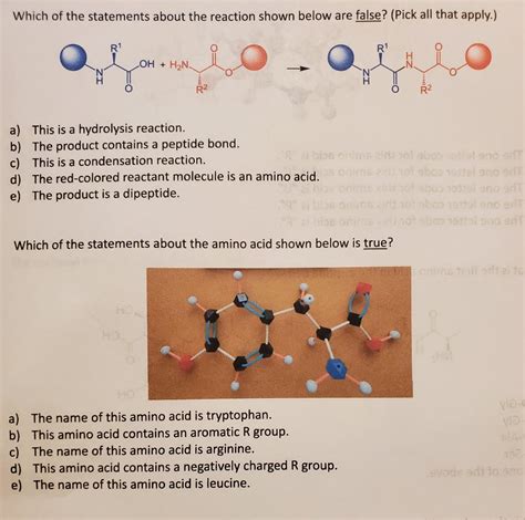 Solved Which Of The Statements About The Reaction Shown