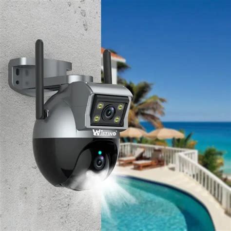 Външна камера за наблюдение вътрешен двоен Wifi 4mp Ultra Hd ротация светещи светодиоди