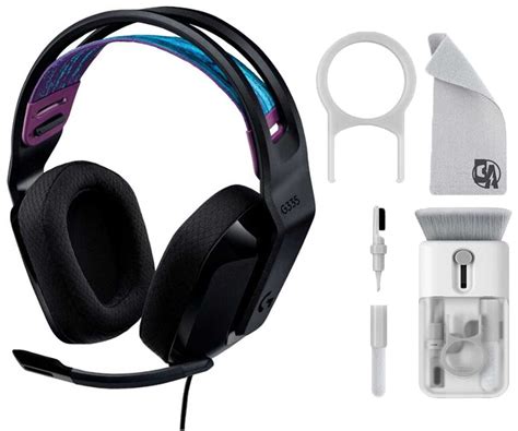 Logitech G Wired Stereo Gaming Headset Black With Cleaning Kit Bolt Axtion Bundle Used