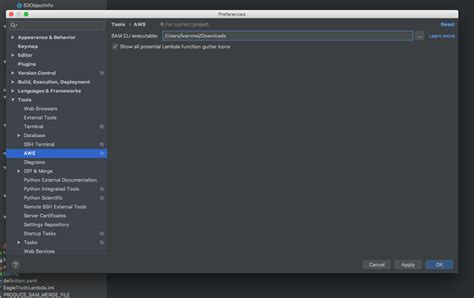 When Selecting The Sam Cli Executable Path Selector Pop Up Reappears