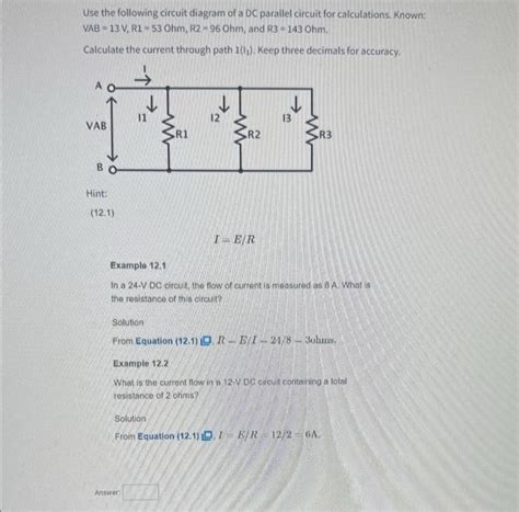 Solved Use The Following Circuit Diagram Of A Dc Parallel